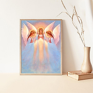 IPISSOI Diamond Painting Kits for Adults Praying Angel Girls Round Full Drill DIY 5D Diamond Art Easy for Beginner Gems Cross Stitch Craft Hobby Wall Art for Home Decor 30 x 40 cm