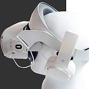 HUAYUWA Virtual Reality Relieve Pressure Head Strap with Headphones Headset Fit for Oculus Quest 2 VR Glasses Accessories