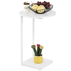 DCLRN White Round Coffee Table Stylish and Versatile End Table for Sofa,Living Room and Bedroom Decor