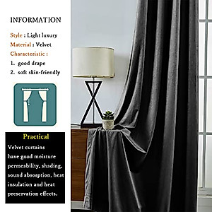 HISAFEA Velvet Curtains for Bedroom and Living Room,Blackout Curtains,2 Panels Set,Grommet Window Drapes 52x84 inchs