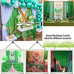 Christmas Backdrop 2 Panels 2ftx8ft Sequin Backdrop Curtain for Holiday Sparkly Emerald Green Curtain Green Sequin Backdrop Curtain