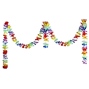Fighting to Achieve 98ft Tropical Hawaiian Flower Lei Garland Hibiscus Flower Garlands for Party Decorations