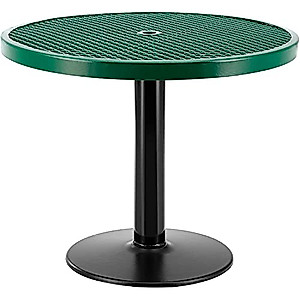 Global Industrial 36" Round Outdoor Cafe Table with Pedestal Base, 29" H, Green