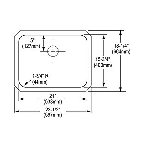 Elkay ELUHAD211550PD Lustertone Classic Single Bowl Undermount Stainless Steel ADA Sink with Perfect Drain