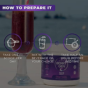 Berry Gen Sleep (3) | Natural Sleep Aid Supplement | Grass-Fed Collagen Peptides Type 1 & 3 | Non-GMO, Gluten Free | 205.5 Grams. (2)