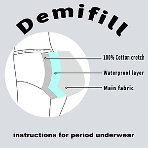Demifill Teen Girls Period Panties Juniors First Period Starter Underwear Soft Briefs 12-14Years