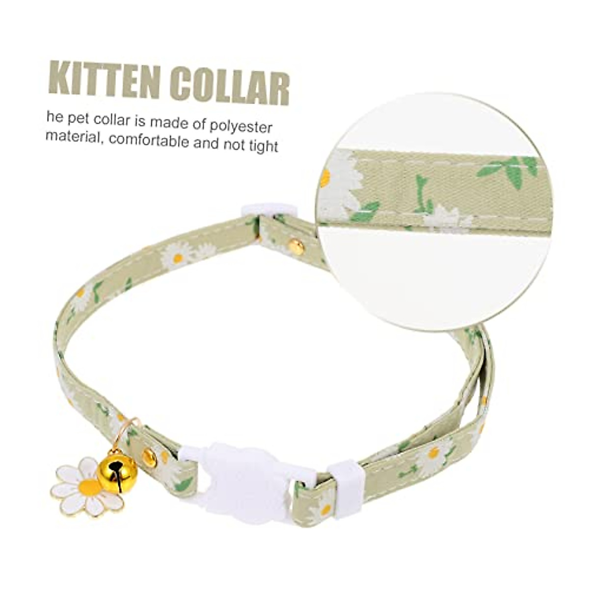 Balacoo 2pcs Pet Flower Collar Puppy Collars Girl Necklace Cat Bell Collar Adjustable Dog Collars Dog Necklace Collar Dog Grooming Accessories Kitten Collar Kitten Collars Fancy Cat Collar