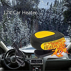 12v Portable Car Heater 150W Fast Heating Windshield Defogger and Defroster 2 in 1 with Cigarette Lighter Plug 360 Degree Rotary Base Fast Heating Fan