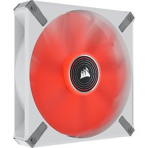 CORSAIR ML140 LED Elite, 140mm Magnetic Levitation Red LED Fan with AirGuide, Single Pack - White Frame