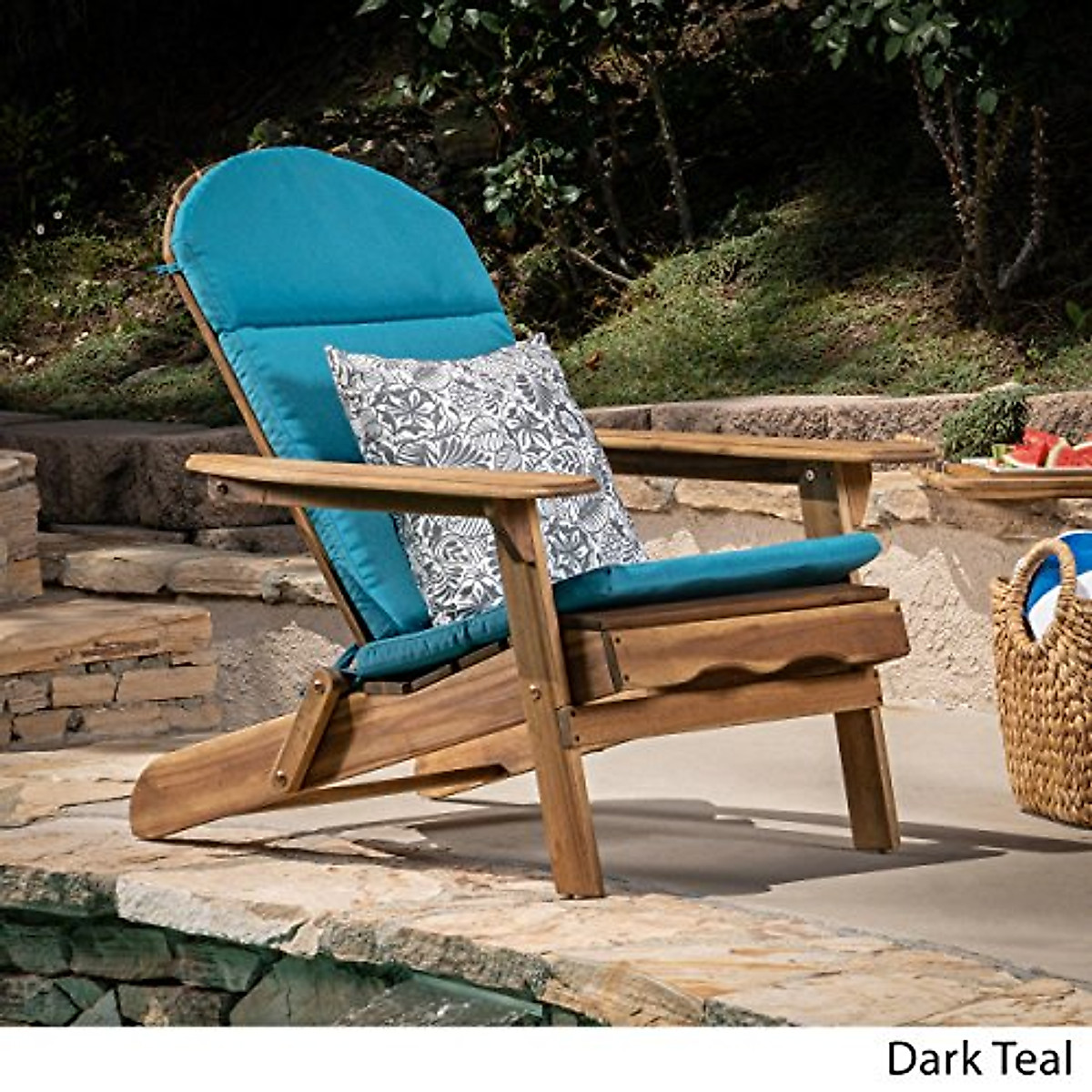 Christopher Knight Home Terry Outdoor Water-Resistant Adirondack Chair Cushion, Dark Teal, 1 Count (Pack of 1)