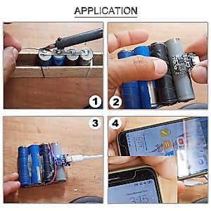 DKARDU 10 pcs Type-C USB 5V 2A Boost Converter Module Step-Up Power Module LED Display Charge and Discharge Integrated Lithium Battery Charging Protection Board with Type-C to USB Cable