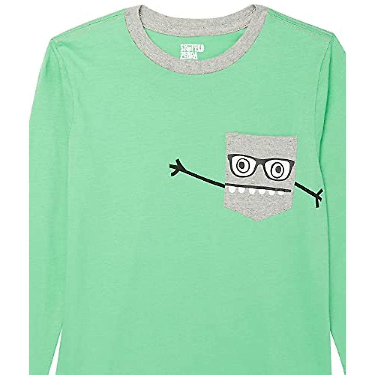 Amazon Essentials Boys' Long-Sleeve T-Shirts, Pack of 5, Monsters/Multicolor/Stripe, Medium