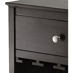 Winsome Ancona X Shelf Modular Wine Cabinet With 1-Drawer, Glass Rack, Dark Espresso (92745)