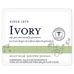 Ivory Bar Soap Aloe Scent, 3.17 Ounce (Pack of 10)