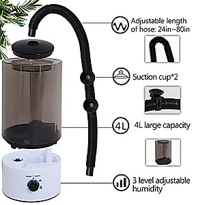 Reptile Humidifier Fogger, (4L) Fog Machine for Reptile Terrarium Tank, Pets Mister Adjustable Fog for Chameleon, Bearded Dragon, Amphibians Vivarium (4L Large Size)