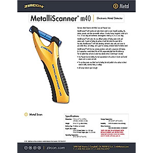 Zircon MetalliScanner m40 Handheld Electronic Metal Detector For Use on Dry Wall, Concrete, Lathe and Plaster, Stucco and More
