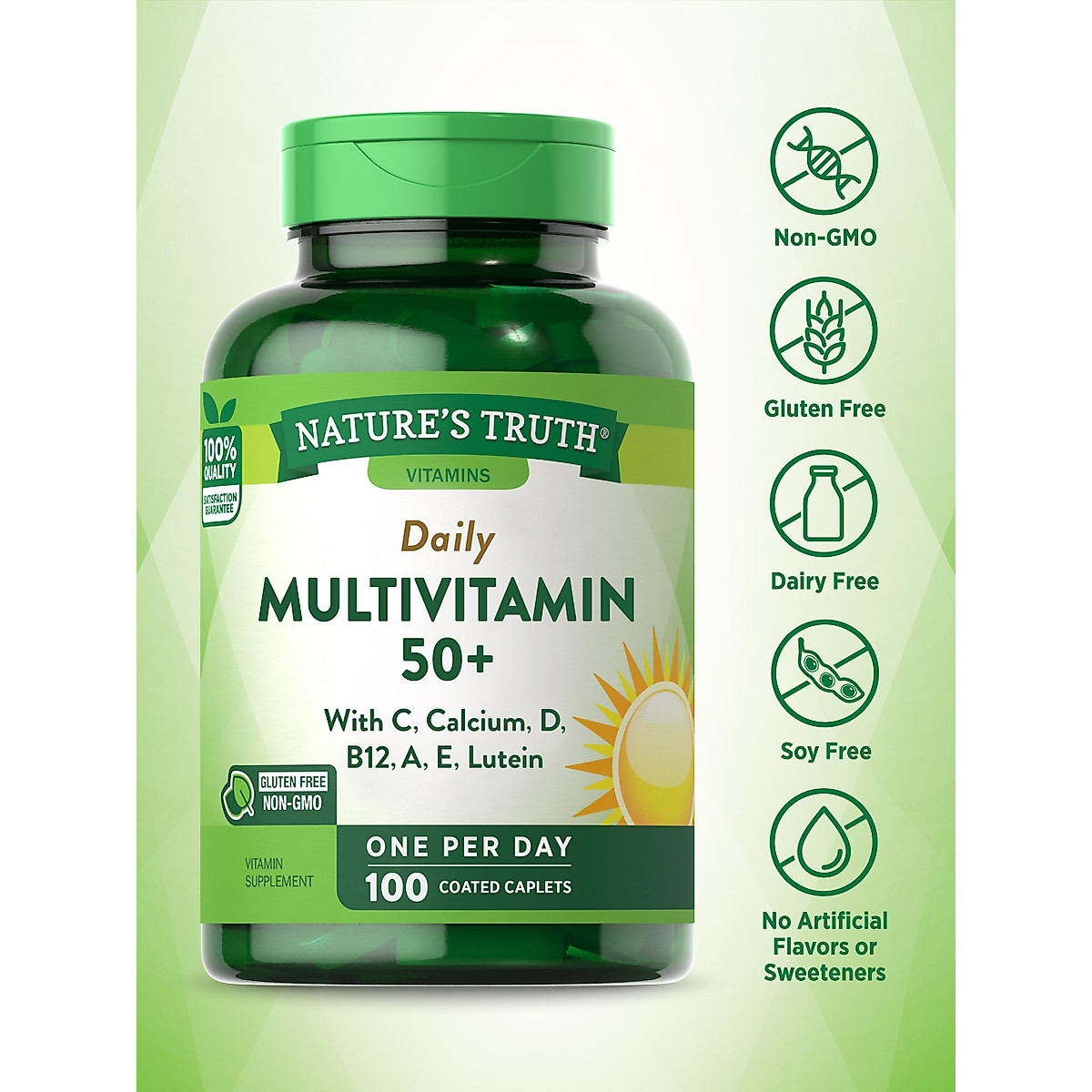 Multivitamin for Adults 50+ | Non-GMO & Gluten Free Daily Supplement | Plus Vitamin D, C, and B Vitamins | By Nature's Truth