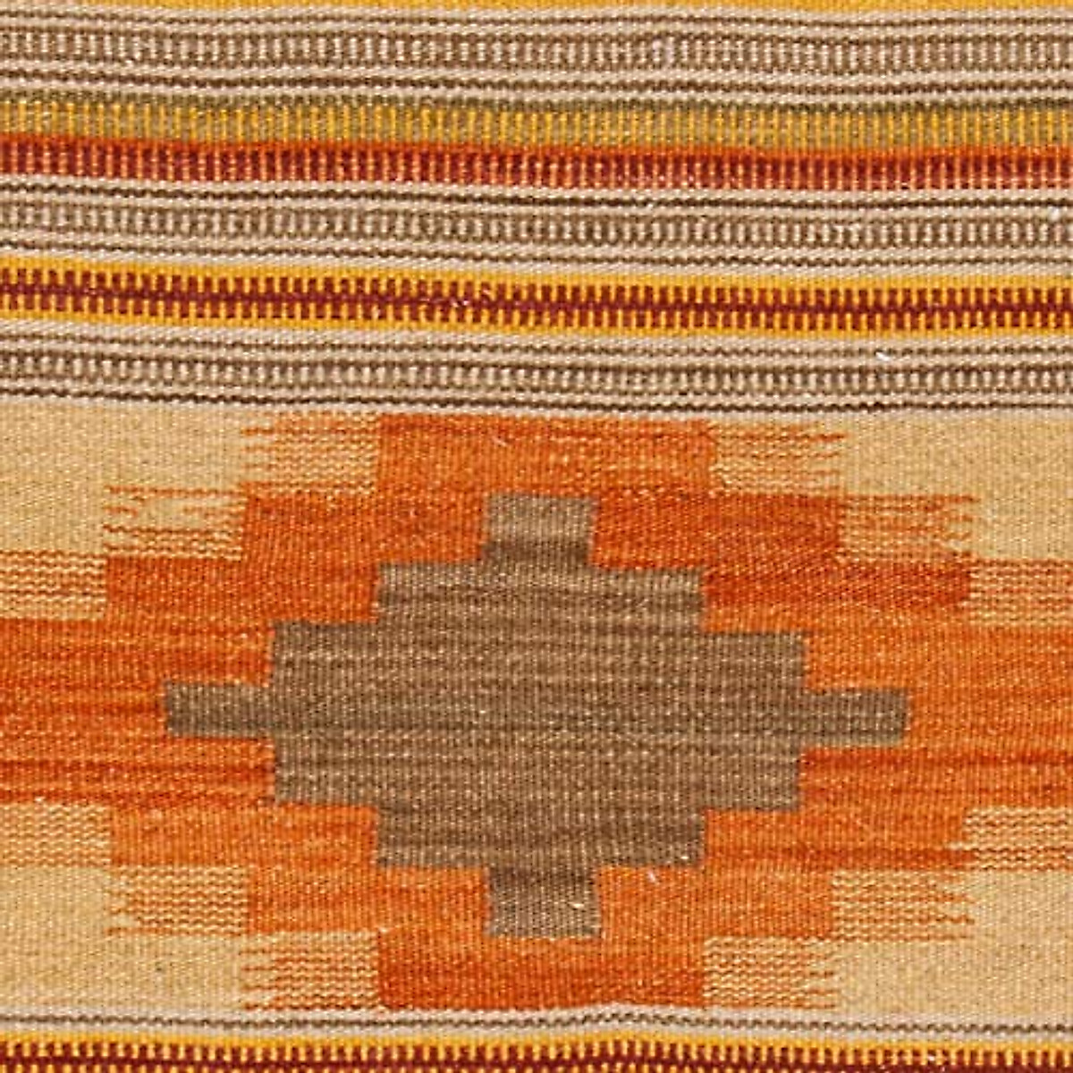 SAFAVIEH Kilim Collection Area Rug - 8' x 10', Red & Multi, Handmade Southwestern Tribal Wool, Ideal for High Traffic Areas in Living Room, Bedroom (NVK177A)