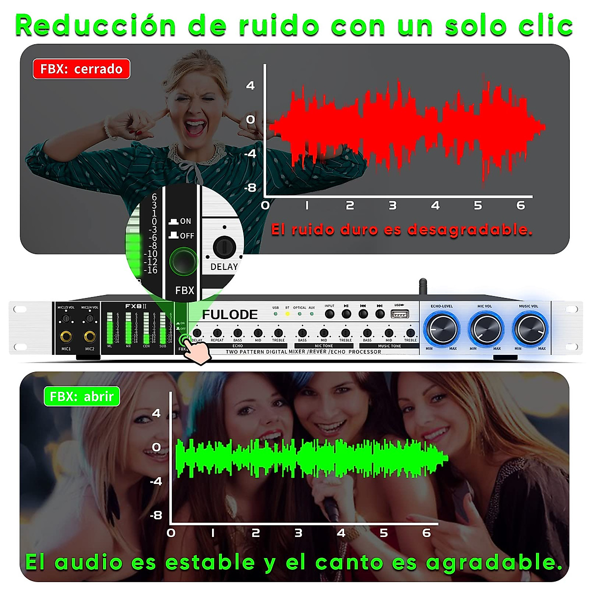 Pre-stage Effector FULODE FX8 II professional KTV digital Pre-stage Effector