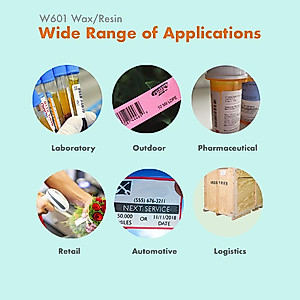 12 Rolls Wolfbarco 2.36" x 1476' (60mm x 450m) Black Premium Wax/Resin Thermal Transfer Ribbon, CSO, Compatible with Zebra,TEC, INTERMEC,Citizen,TSC,GODEX,ARGOX Printers