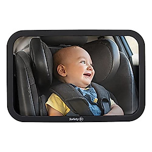 Safety 1st Baby Backseat Headrest Mirror for Rear Facing Infant Car Seat View, Universal Shatterproof Light & Wide Rearview Convex Glass, Black