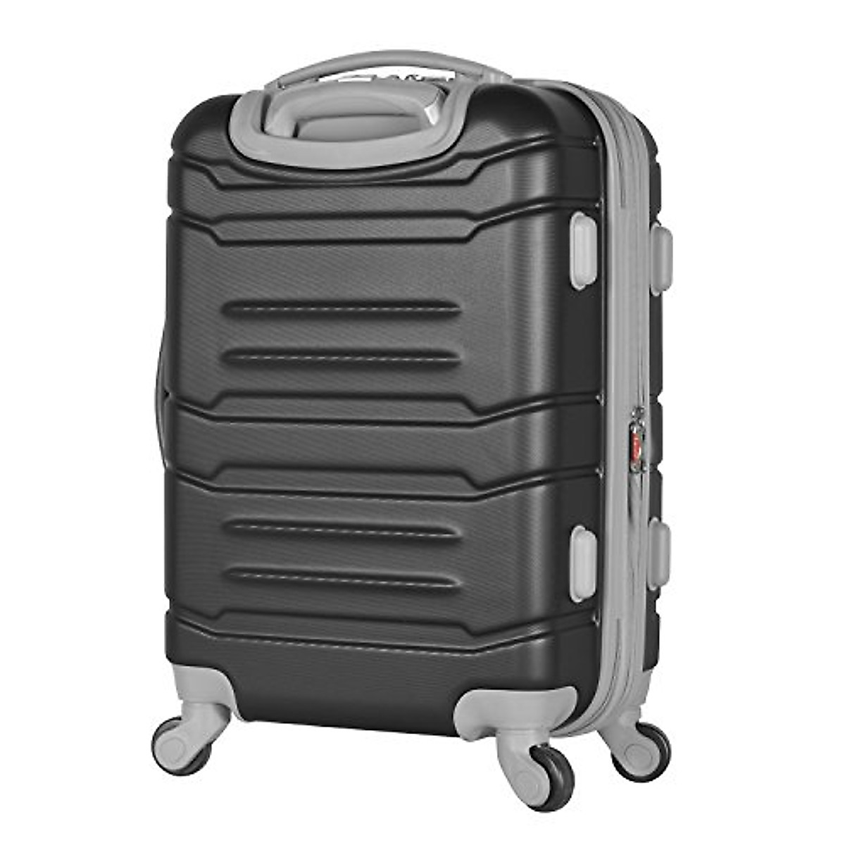 Olympia Denmark 21 Inch Expandable Carry On 4 Wheel Spinner Multiple Grip Luggage Suitcase with Aluminum Locking System and Interior Divider, Laptop compartment, Black