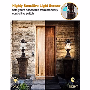 Dusk to Dawn Post Lights Outdoor Photocell Sensor Rustic Pole Mount Lanterns with Pier Mount Adapter Oil Rubbed Brown with Crackle Glass Waterproof Pillar Lights for Patio, Garden, Porch and Backyard