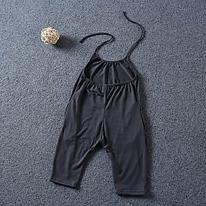 Darkyazi Baby Summer Jumpsuits for Girls Kids Cute Backless Harem Strap Romper Jumpsuit Toddler Pants Size 2-8Y (5T, Grey)