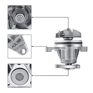 AULINK AW4126 Water Pump with Gasket Compatible with Ford Escape Explorer Focus Fusion, Mazda 3 5 6 B2300, Lincoln MKC MKT MKZ, Mercury Mariner Milan, Jaguar F-Pace XE XF, GMC Envoy