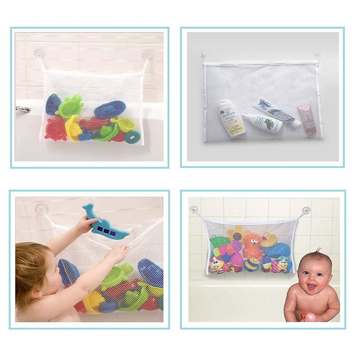 DBHappy 3 Pieces Baby Bath Cap (Pink Blue Yellow), Soft Adjustable Safe Toddler Shampoo Shower Bathing Protection Hat, with a Bathroom Storage Bag(18in x 14in)