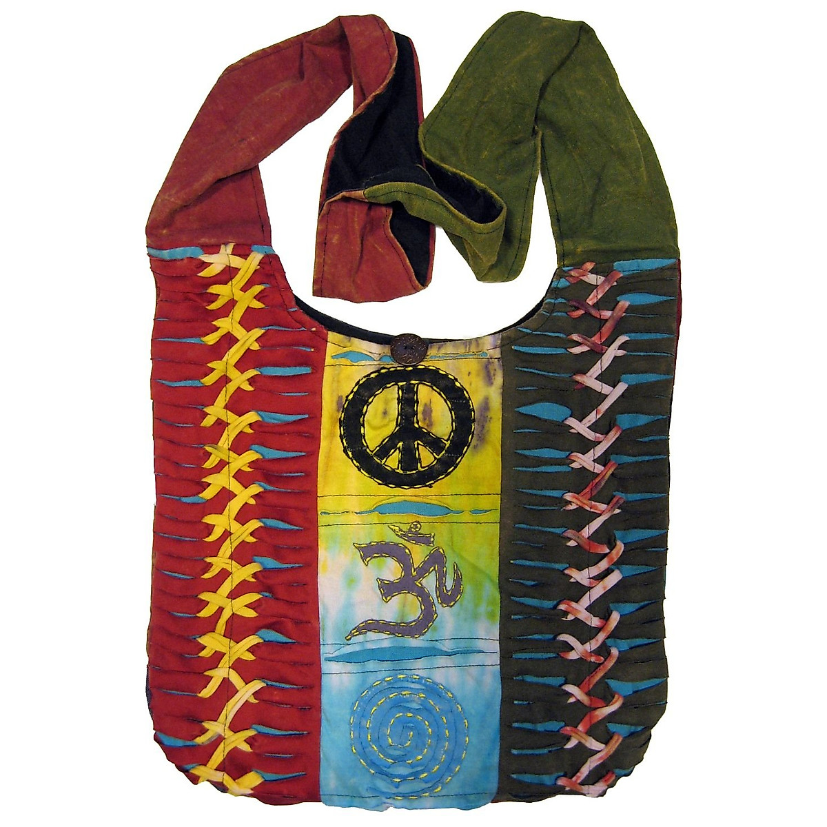 Original Collections Bohemian Hippie Crossbody Peace Sign Shoulder Bag Purse Large