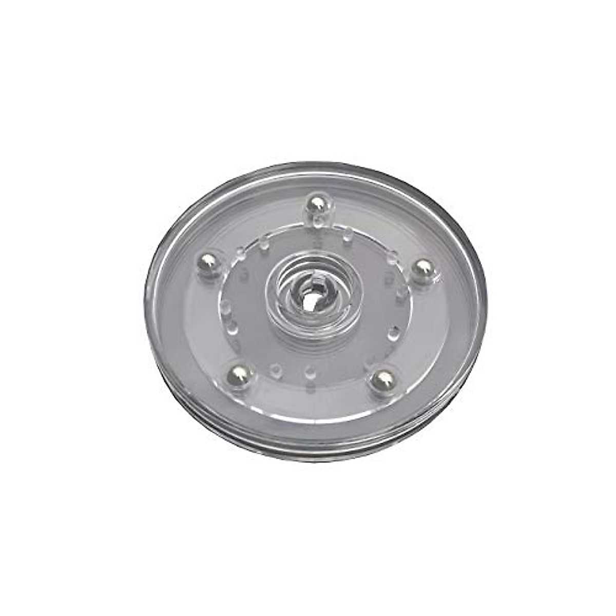 FixtureDisplays® 4" Clear Plastic Spinner Lazy Susan Turntable Organizer for Spice Rack Table Cake Kitchen Pantry Decorating 16971-NF