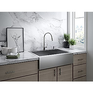 KOHLER 596-VS Simplice Pull Down Kitchen Faucet, High Arch, Vibrant Stainless