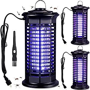 3 Pieces Bug Zapper Outdoor Indoor with Light Electric Mosquito Zappers Killer Electric Insect Fly Trap Insect Killer Insect Catcher for Home for Patio Bedroom Bathroom Living Office Courtyard