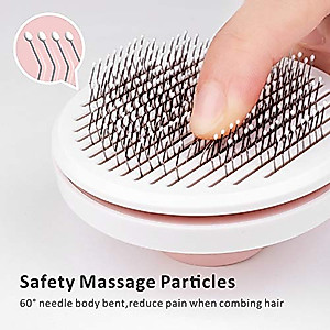 Cat Grooming Brush, Baytion Self Cleaning Cat Brushes for Dogs Cats for Long Haired & Short Hair Gently to Remove Loose Undercoat, Mats Tangled