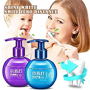 220g Instant Clean Intensive Stain Removal Whitening Toothpaste Baking Soda Blueberry Flavor Toothpaste Prevent Tooth Decay (Purple)