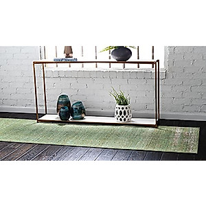 Unique Loom Austin Collection Area Rug - Muse (Runner 4' 0" x 13' 3", Green/ Beige)