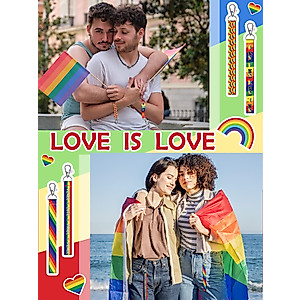 Henoyso 120 Pcs Rainbow Pride Lanyard Keychains Bulk Gay Pride Key Chain LGBT Pride Gift Love Wins Pride Flag Key Rings Pride Accessories for LGBTQ Gay Lesbian Bisexual Pride Day Pride Month Supplies