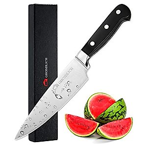 GHOSDLICH 6 inch Chef Knife Kitchen Knife Forged from German Stainless Steel X50Cr15Mov (HRC58), Full Tang, Sharp Classic Cooks Knife with Ergonomic Handle for Home Kitchen Restaurant