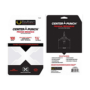 TenPoint EVO-X CenterPunch Broadhead, Red - Pack of 3 - 100-Grain, Rear-Deploying Design