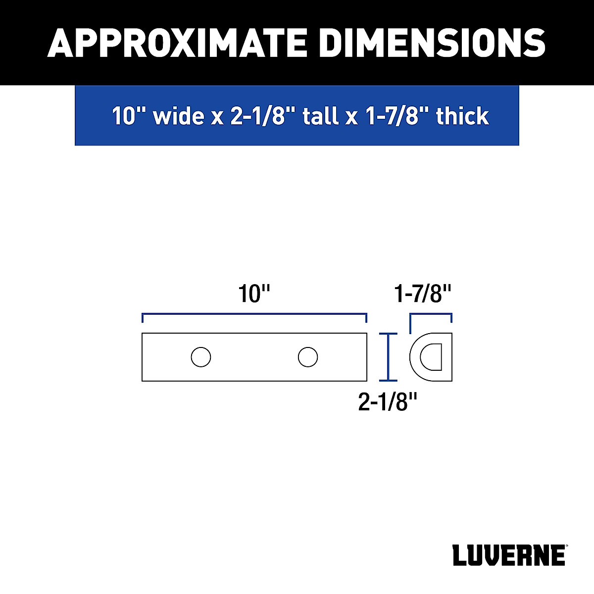 LUVERNE 2090615-3 10-Inch Universal Rubber Bumper Guard Protector Strips Loading Dock Rear Fender Pad Bump Stop, 3-Pack