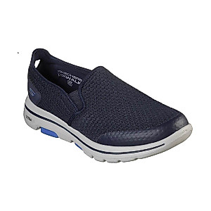 Skechers Men's GOwalk 5 - Elastic Stretch Athletic Slip-On Casual Loafer Walking Shoe Sneaker, Navy, 13