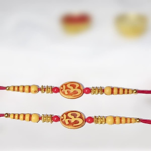 Set of 2 Rakhi Bracelet for Brother Bhai Rakshabandhan Rakhee Thread, Raksha Bandhan Festival Rakhi for Bhaiya n Bhabhi, Indian Designer Latest Rakhi for Bhai Thread Bracelets