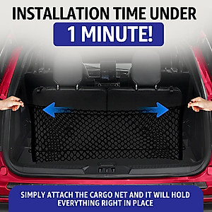 Envelope Style Trunk Mesh Cargo Net for Ford Explorer Base ST XLT 2020-2023 - Car Accessories - Premium Trunk Organizers and Storage - Cargo Net for SUV - Vehicle Carrier Organizer for Ford Explorer
