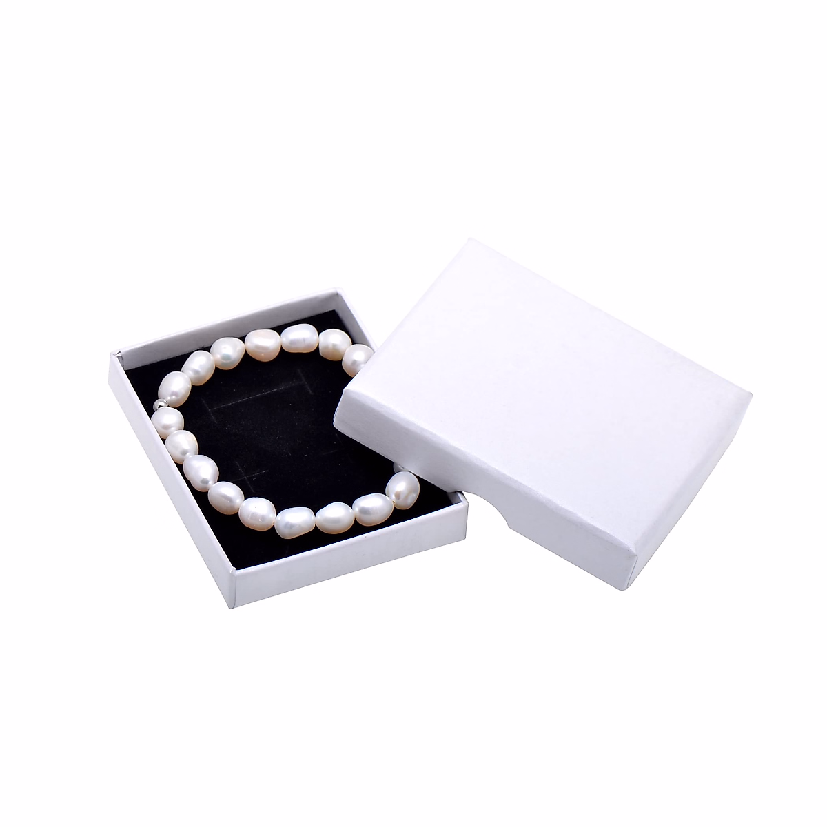 Paialco 8-9MM Freshwater Cultured Baroque Pearls Stretch Bracelet 7.0 Inches, Natural White Color