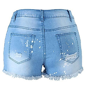 Fashion Slim Shorts ,THENLIAN Women Ladies Tassels Jeans Skinny Zipper Hot Pants Shorts Denim (L, Blue)