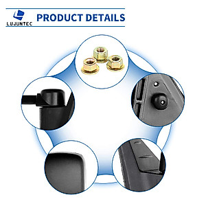 LUJUNTEC Tow Mirrors Replacement fit for 2008-2013 For Chevy For Silverado For GMC For Sierra 1500/2500 HD/3500 Pickup Towing Mirrors Driver Left and Passenger Right Side Manual No Heated Black