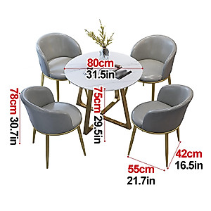 Office Conference Table,Reception Room Club Table,Table And Chair Combination,Negotiation Table Sales Office Shops Meetings Small Round Tables,1 Table 4 Chairs,Simple Kitchen Dining Table 80cm ( Color