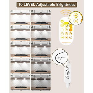 KeShu Under Cabinet Lights Plug in, Dimmable White LED Under Cabinet Lighting Hardwired Closet Lights, Smart Bluetooth APP Remote Control Under Counter Lights for Kitchen, Cabinet