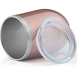 MUCHENGHY 12 oz Wine Glass Tumbler Bulk with Lid, Stainless Steel Double Wall Vacuum Insulated Stemless Wine Glass, Insulated Travel Wine Cup for Champaign, Cocktail, Christmas